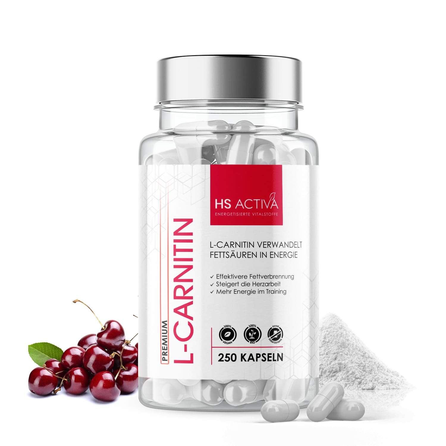 L-Carnitina (paquete a granel: 250 cápsulas) – HS Activa